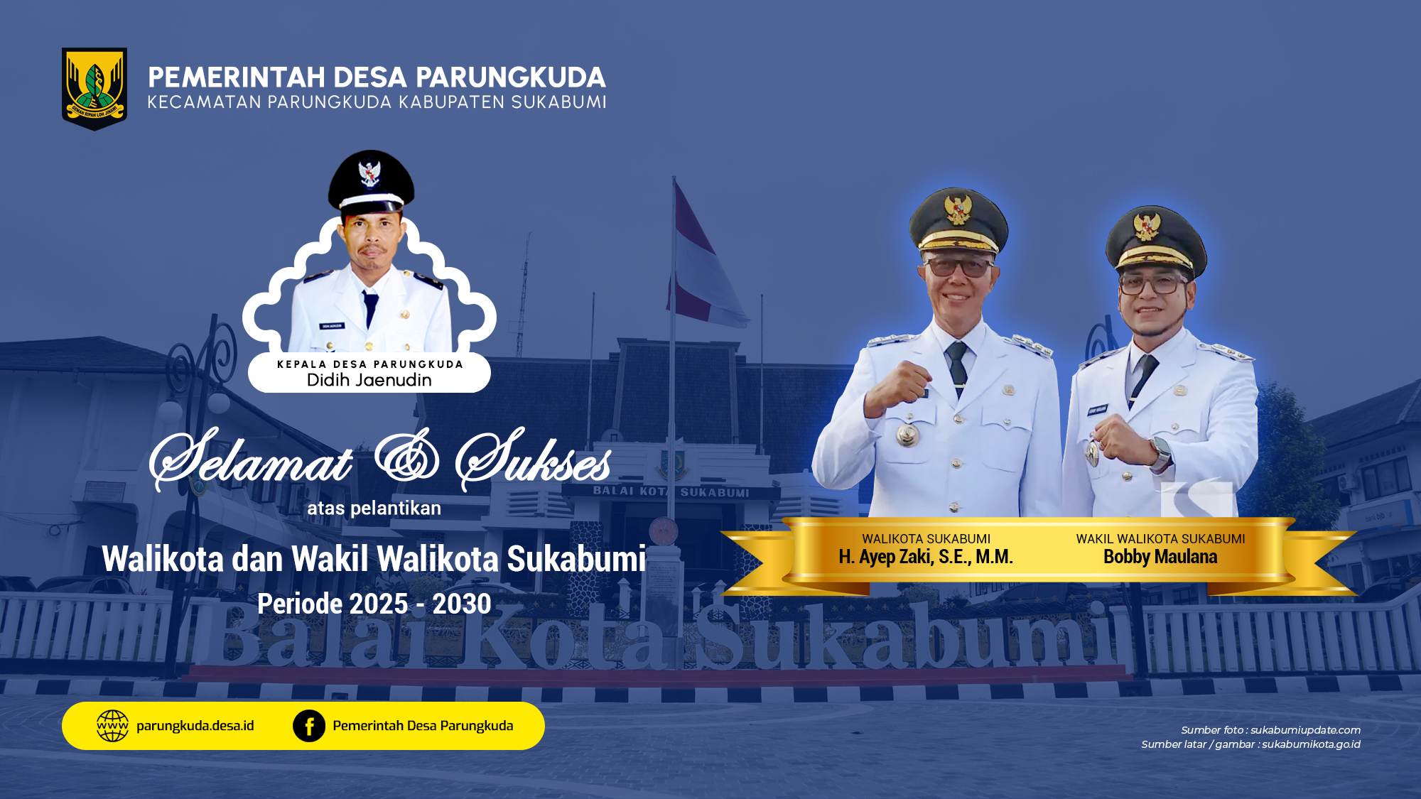 Walikota dan Wakil Walikota Sukabumi Periode 2025 – 2030 | Parungkuda
